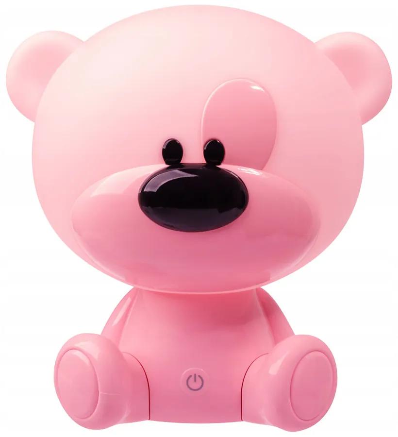 POLLUX LED dětská lampa Medvídek růžový 2,5W - teplá bílá - 230V / USB