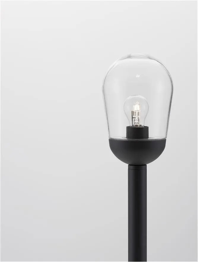 NV 9060196 Venkovní sloupkové svítidlo OMIKA tmavě šedý hliník a čiré sklo E27 1x12W 220-240V bez žárovky IP54 - NOVA LUCE