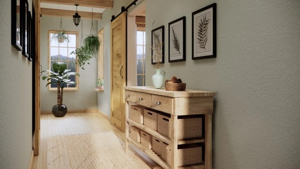 Posuvné dubové dřevěné dveře jednokřídlé RUSTIC přírodní olej - VÝPRODEJ