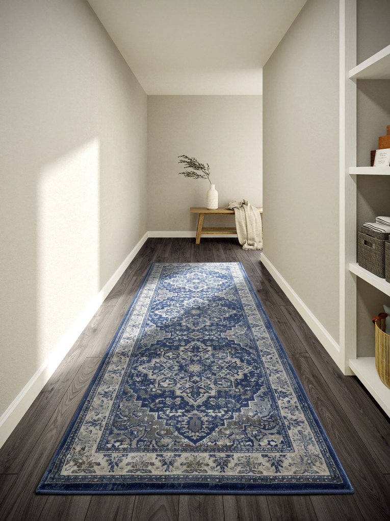 Villeroy & Boch, Běhoun Villeroy & Boch 106123 Blue, Cream, 80x240, modrá, ložnice