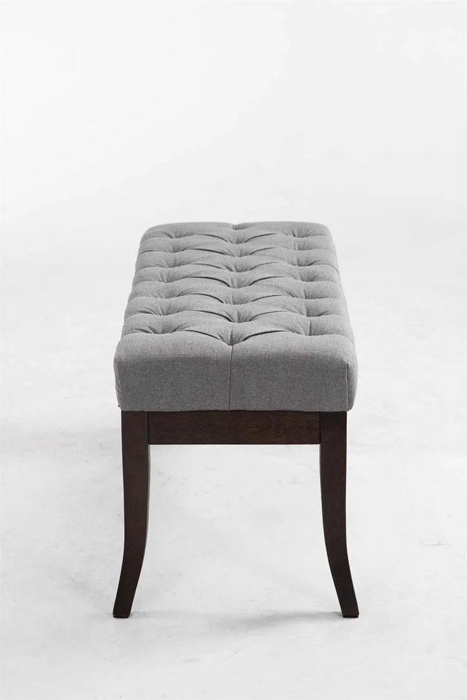 Chesterfield lavice Bleech - látkové čalounění - tmavý rám - 100 cm | šedá