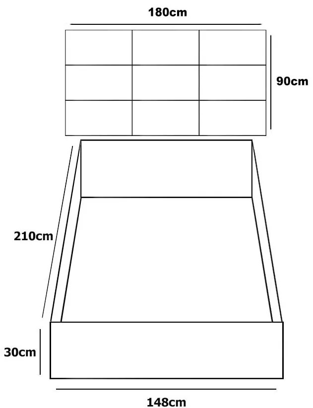 Eka Čalouněná postel Lucy 2 - 140x200 cm Barva látky Trinity: (2306) Světlá hnědá, Úložný prostor: Bez úložného prostoru