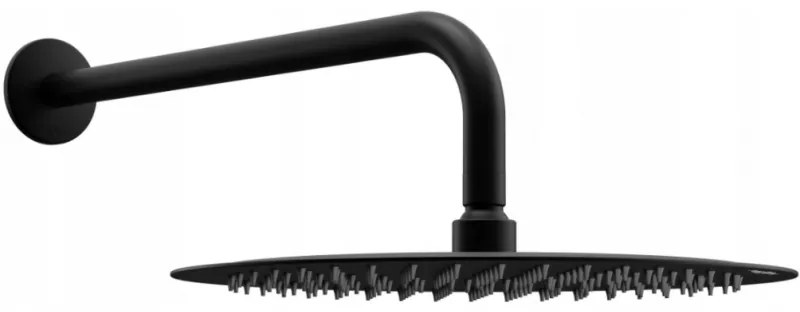 Mexen Slim dešťová hlavice 25 cm se sprchovým ramenem 40cm, černá, 79225211-70