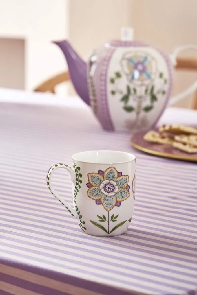 Pip Studio Lily &amp; Lotus hrnek 180ml, bílý (Porcelánový hrnek)