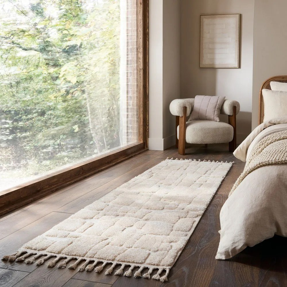 Krémový běhoun 80x300 cm Esra Cobbled – Flair Rugs