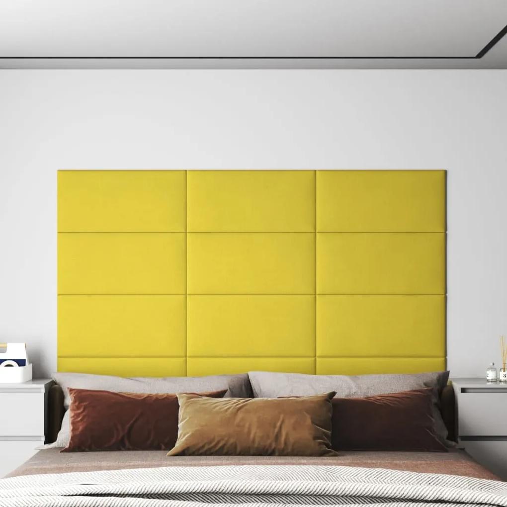Nástěnné panely 12 ks světle žluté 60x30 cm textil 2,16 m² - Default Title