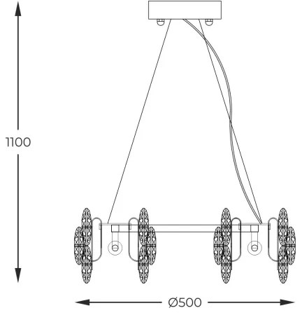 Zuma Line 9864-500 - Lustr na lanku TIARA 6xE14/40W/230V zlatá