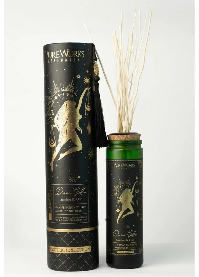 Organický difuzér 100 ml s vrbovými proutky, Jasmine&Oud