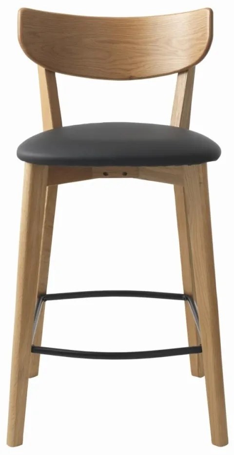 Designová barová židle Kian přírodní - černá - Skladem