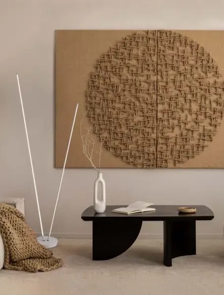 LED stmívatelná bílá stojací lampa Intec