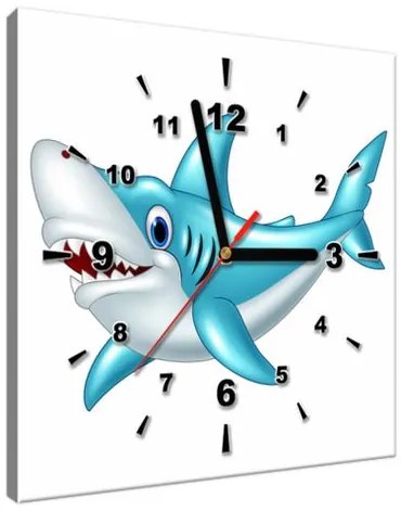 Tištěný obraz s hodinami Modrý žralok 30x30cm ZP2917A_1AI