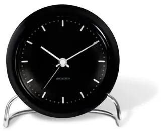 Stolní hodiny s budíkem City Hall Black 11 cm Arne Jacobsen Clocks