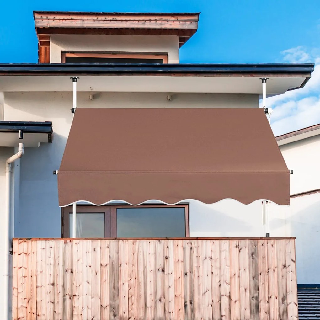 Costway 150 cm široká příchytná markýza bez vrtání, balkonová