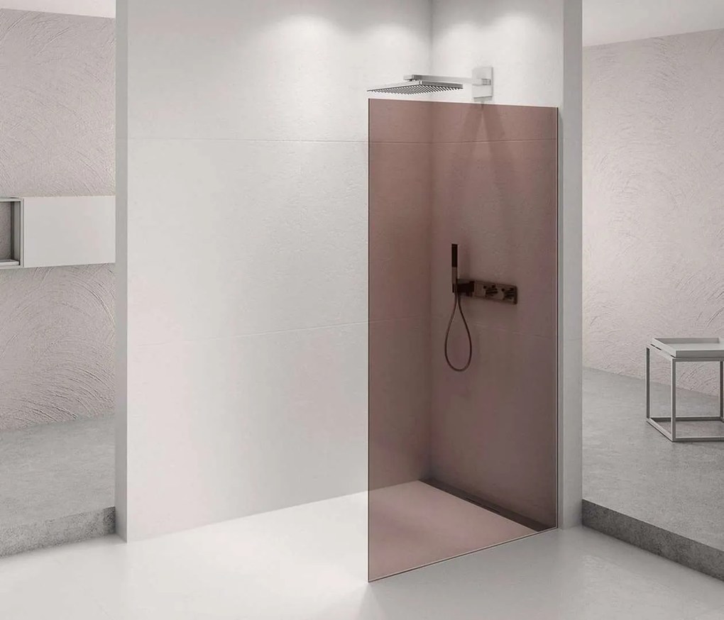 Polysan Architex - Sprchová stěna Walk-In, 116x210 cm, chrom/Marron sklo AXC120MR