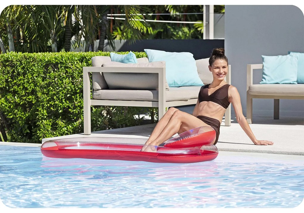 Červená plavecká matrace Bestway 43103 pro pohodlné plavání a relaxaci