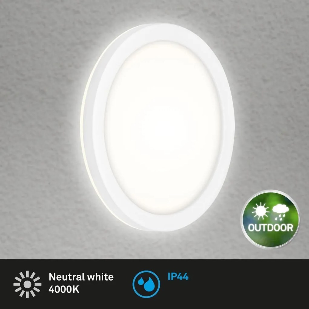 BRILO 3008016 LED venkovní svítidlo pr. 21 cm 8W 1200lm bílé (starý kód: BRILO 3008-016) - BRILO