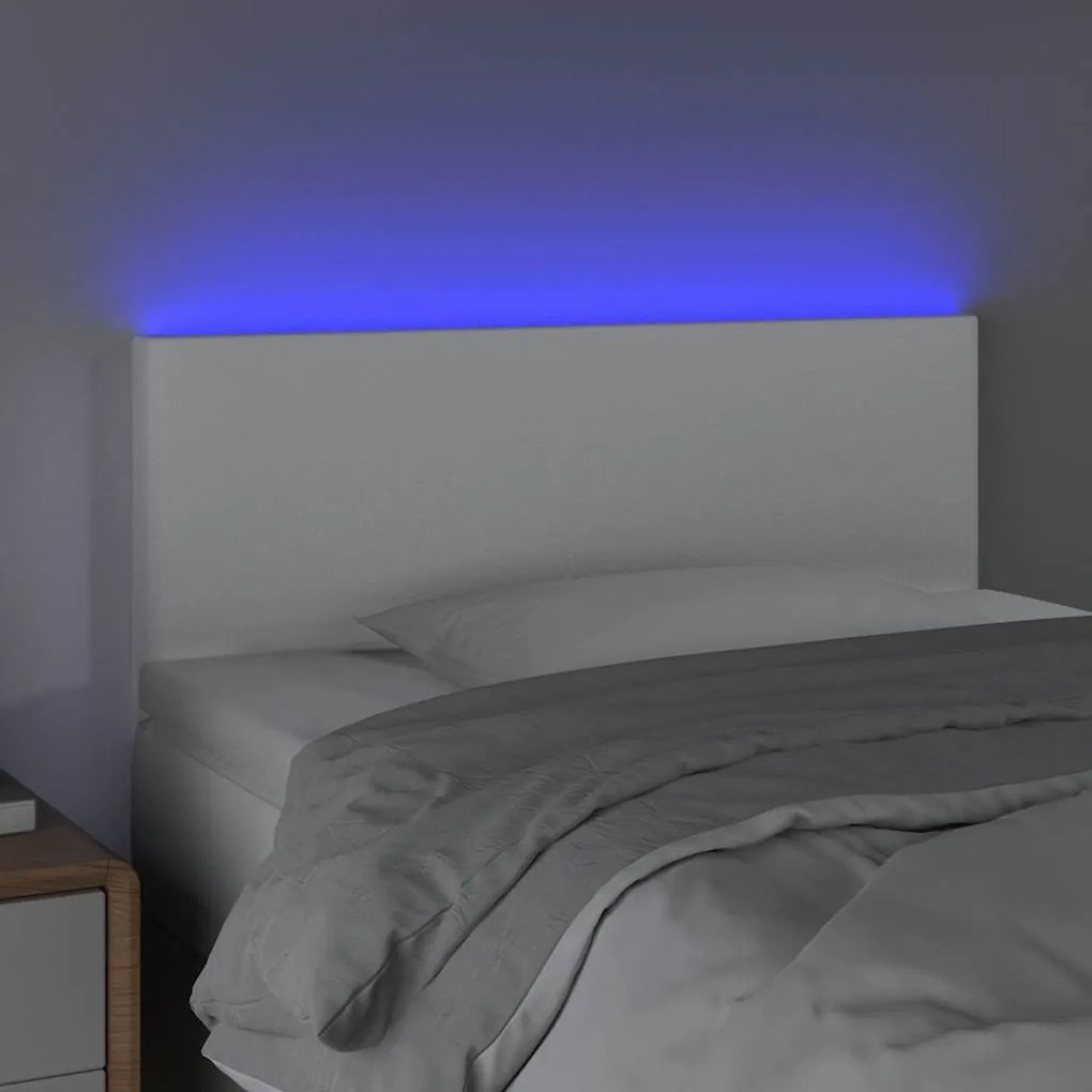Čelo postele s LED bílé 90x5x78/88 cm umělá kůže 3121411