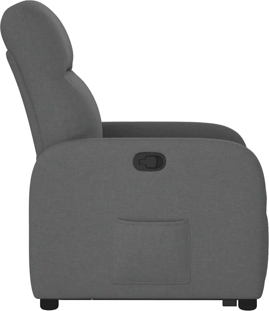 Zvedací polohovací křeslo tmavě šedé textil 3302973