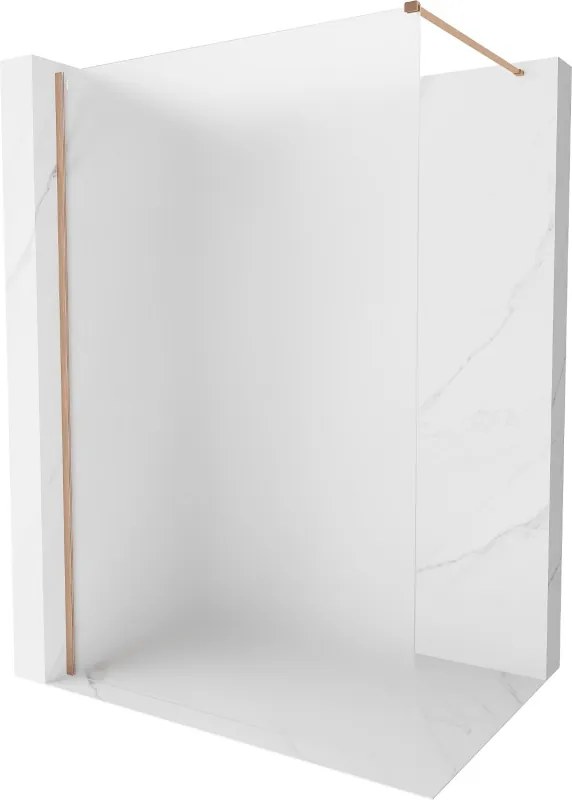 Mexen, Mexen Kioto-X sprchová stěna 70 x 200 cm, matná 10 mm, broušená měď - 800-070-101-65-30-X