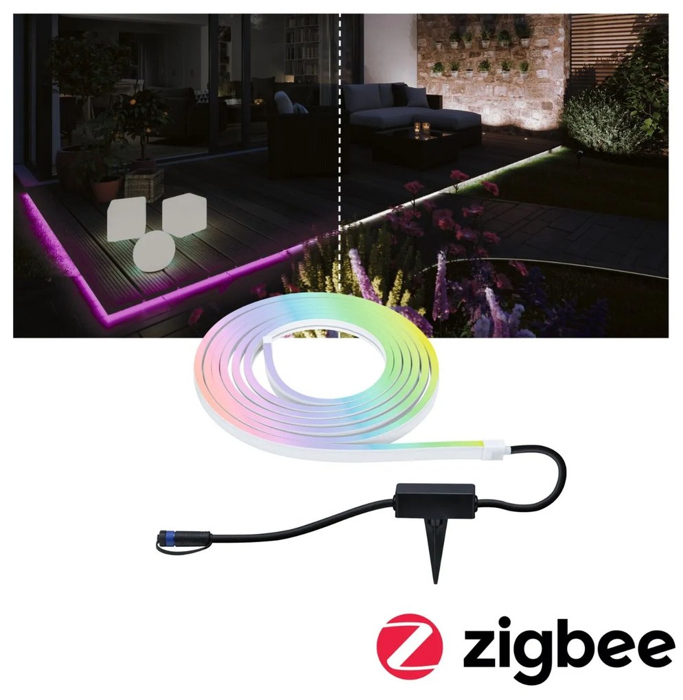 P 94561 Plug & Shine LED pásek Smart Home Zigbee Smooth IP67 RGBW 22W bílá - PAULMANN