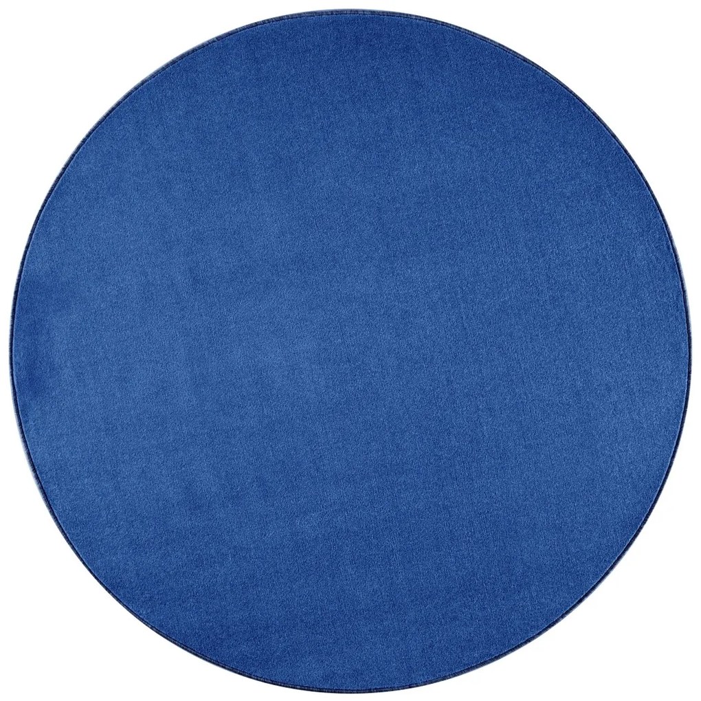 Hanse Home, Kusový koberec Nasty 101153 Blau kruh, 133x133 (průměr) kruh, modrá, chodba / předsíň