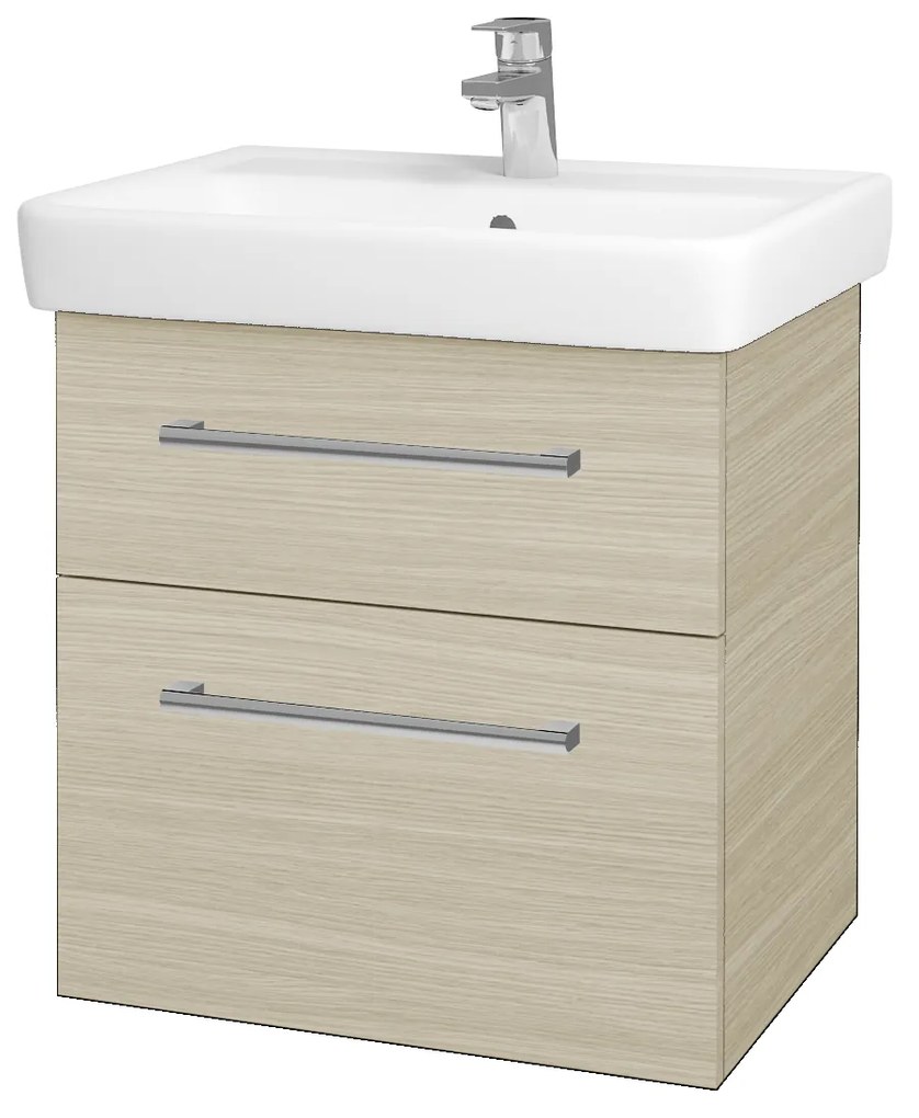Dřevojas Koupelnová skříň Q MAX SZZ2 60 Varianta: N01 Bílá lesk / Úchytka T04 / D03 Cafe