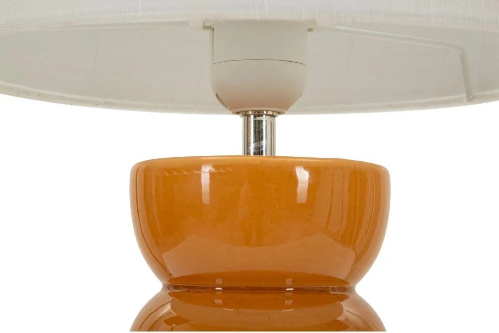 Keramická stolní lampa v hořčicové barvě/bílá s textilním stínidlem (výška 46 cm) Torr – Mauro Ferretti