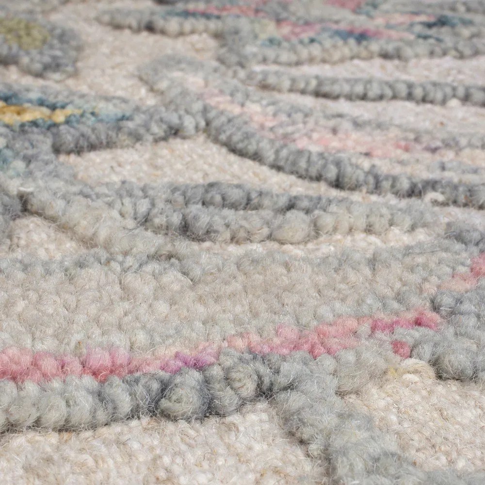 Krémový ručně tkaný vlněný koberec 200x290 cm Tania Floral – Flair Rugs