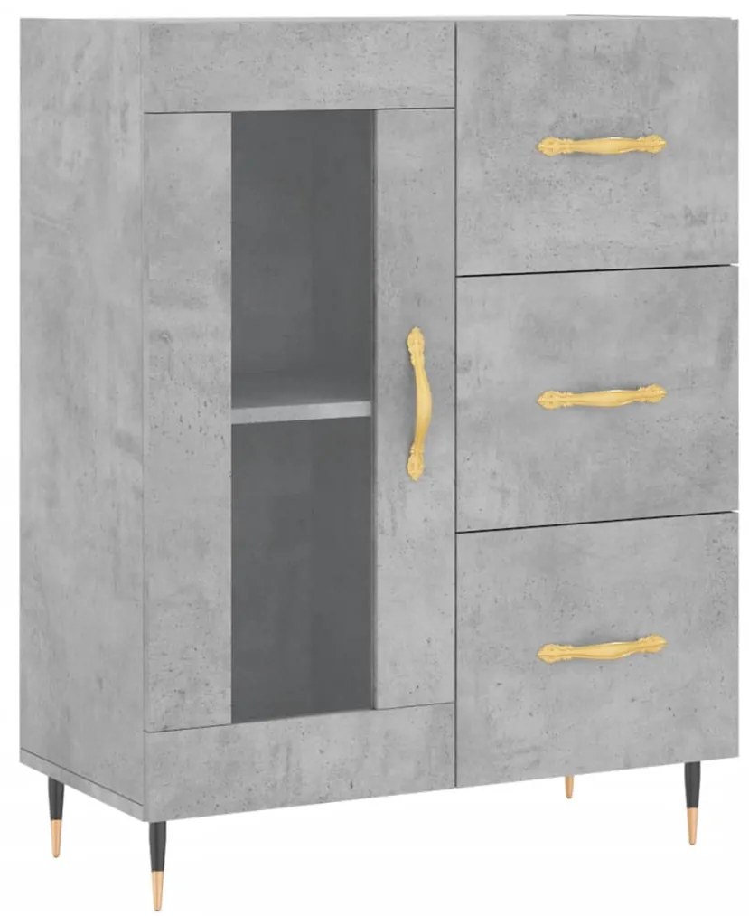 Skříň highboard betonově šedá 69,5x34x180 cm kompozitní dřevo,  3189489
