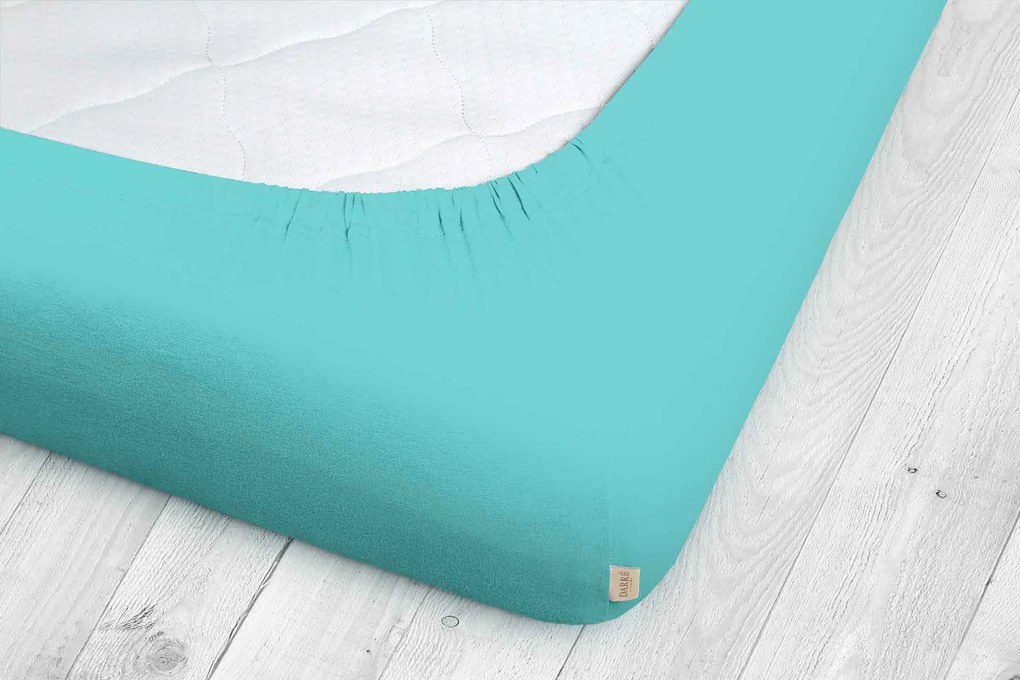 Jersey prostěradlo světle tyrkysové na výšku matrace do 20 cm Velikost: 220 x 200