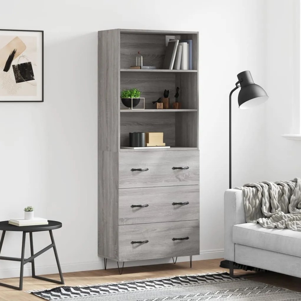 vidaXL Skříň highboard 69,5 x 34 x 180 cm kompozitní dřevo [3189375] Barva: Betonová šedá