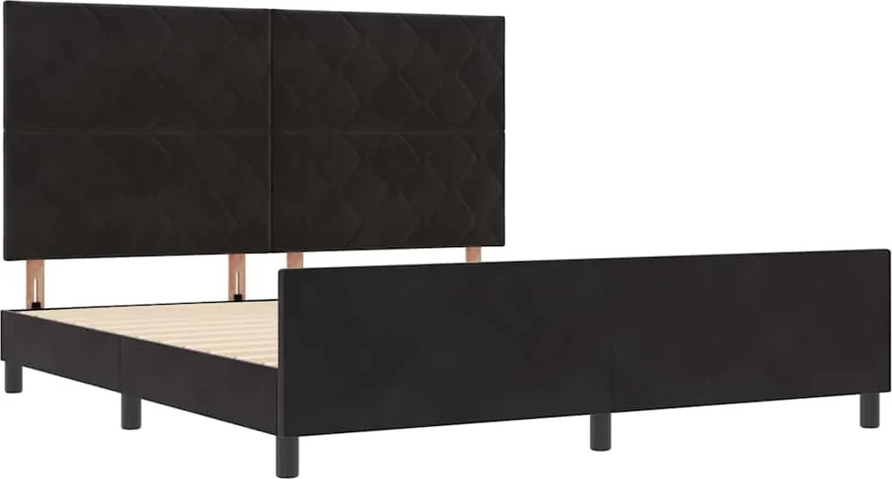 Postel s boxspringem s čelo Černá 180 x 200 cm samet 3345025