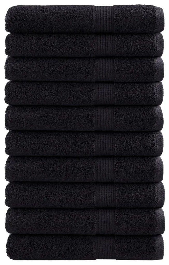 Premium ručníky SOLUND 10 ks černé 80 x 200 cm 600 g/m² 137436