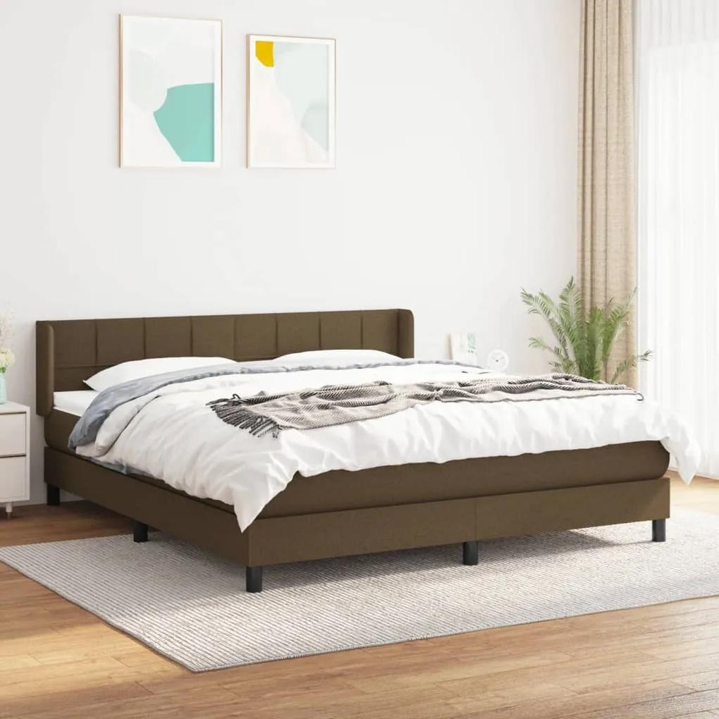 Box spring postel s matrací tmavě hnědá 180x200 cm textil,  3129732