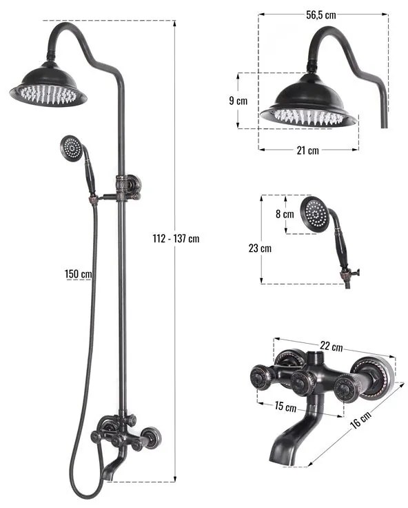 Černá sprchová baterie Lexie II