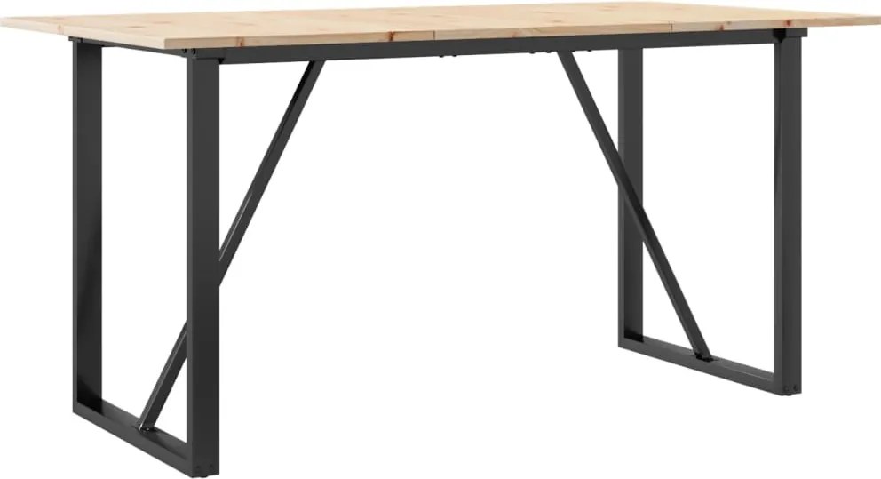 Jídelní stůl s O rámem 160 x 80 x 75 cm borové dřevo a ocel 3282677