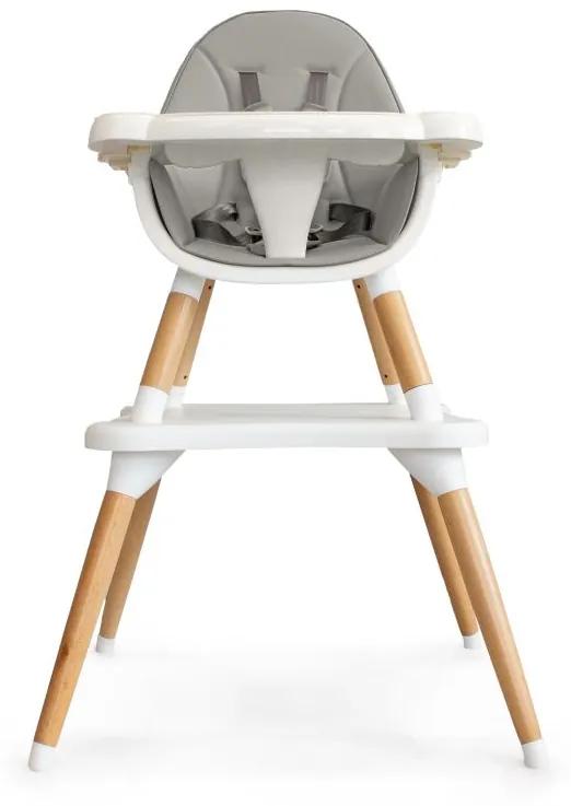 EcoToys Dětská jídelní židle 2v1 a stůl, šedá, B0017-6 GRAY