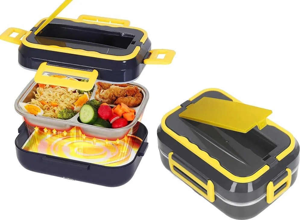 VERK Ohřívací box na jídlo 12V/220V - černý