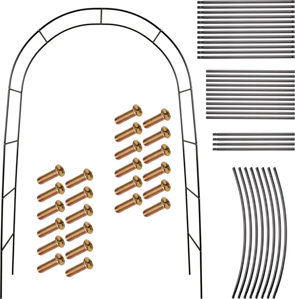 Creative Corner Zahradní pergola držák oblouku pro růže květiny břečťan popínavé kov 240 x 140 cm