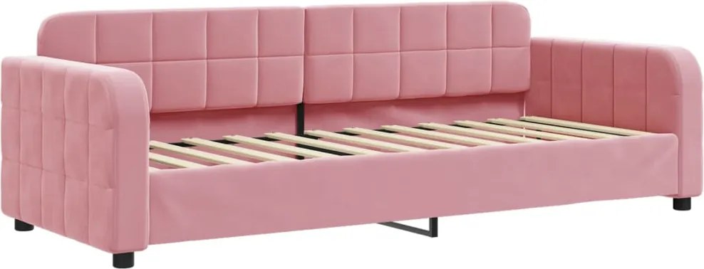 Válenda s přistýlkou růžová 80 x 200 cm samet 3196925