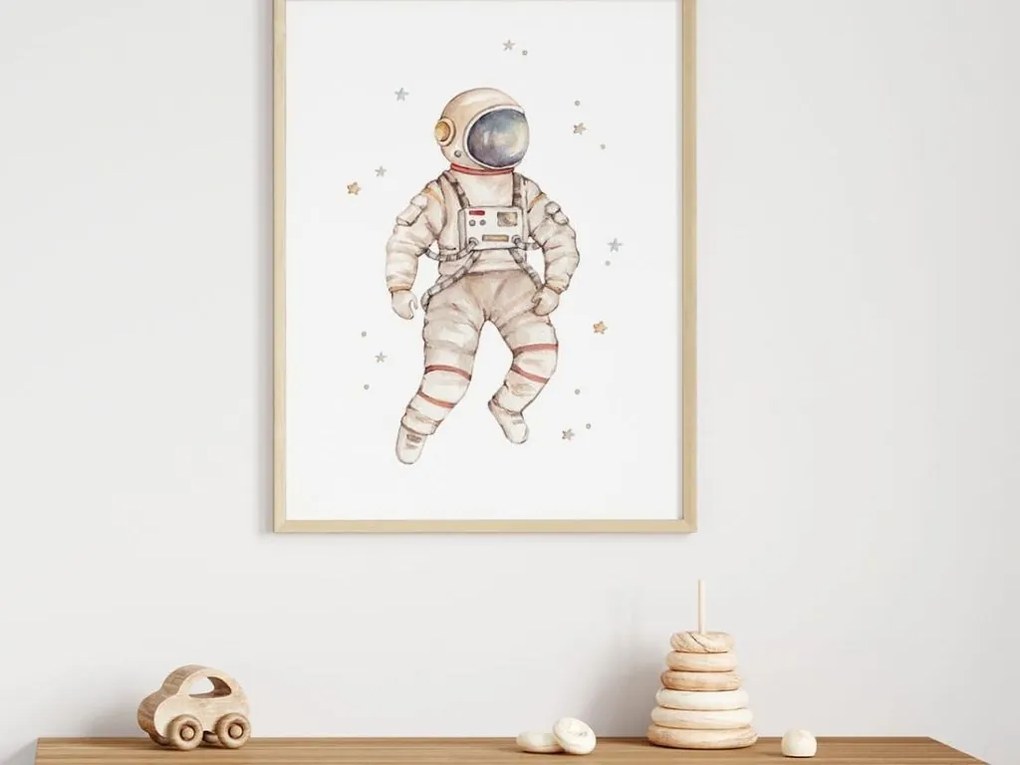 Plakát na stěnu do dětského pokoje ASTRONAUT Rozměr: 20 x 30 cm