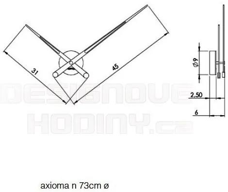 Designové nástěnné hodiny Nomon Axioma Gold Wenge 73cm