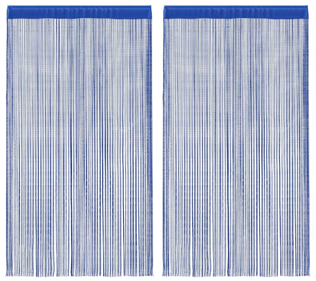 Provázkové záclony, 2 ks, 140x250 cm, modrá