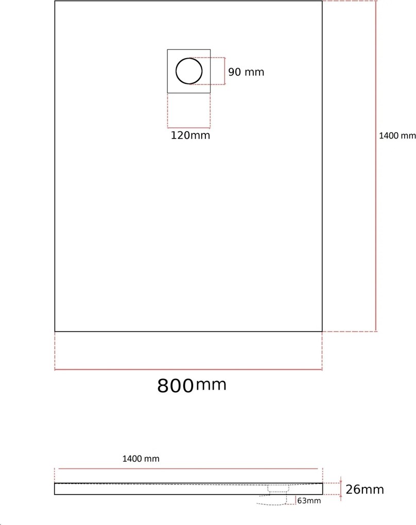 Gamma Erga Oldaf, SMC obdélníková sprchová vanička 140 x 80 cm, bílá matná, ERG-GMA-OL-80140