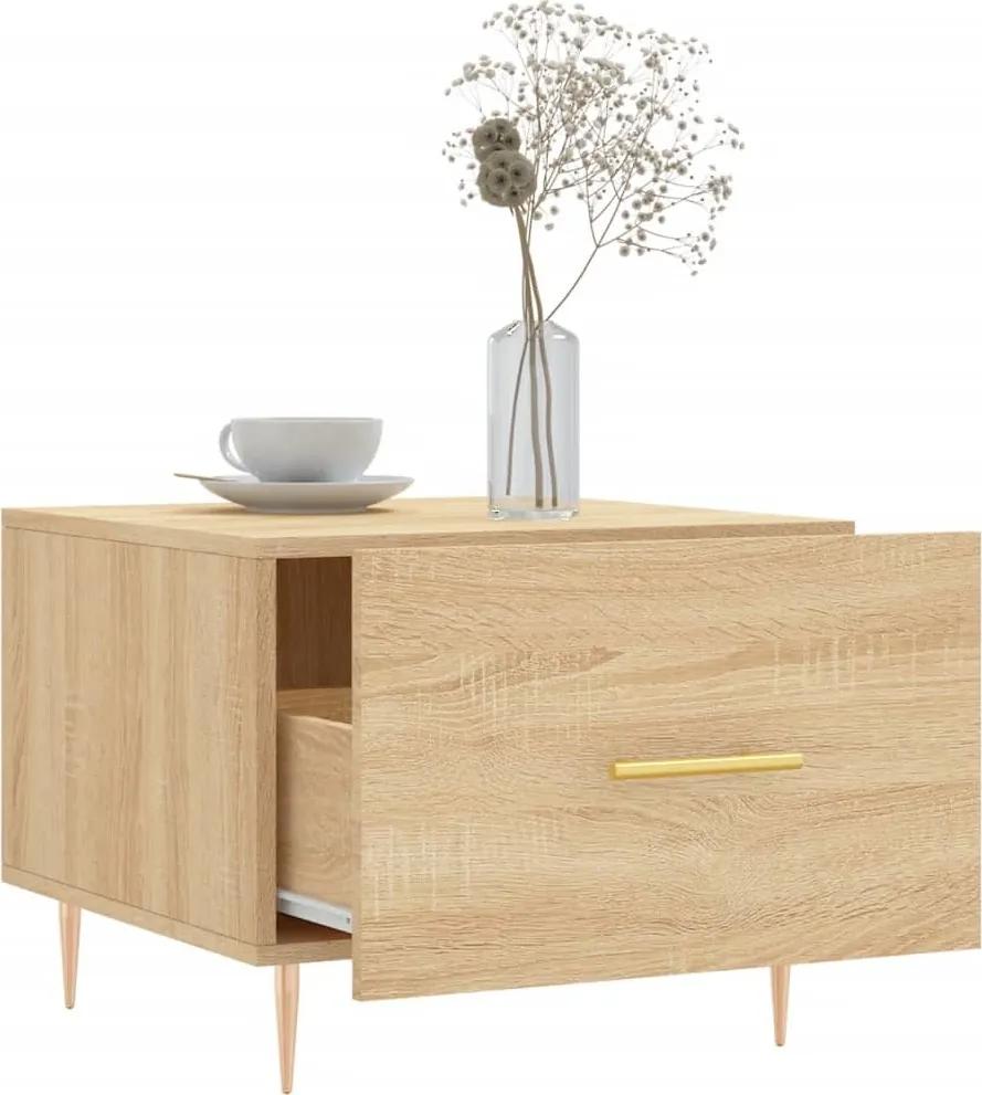 vidaXL Konferenční stolek 50 x 50 x 40 cm kompozitní dřevo [829370] Barva: bílá s vysokým leskem