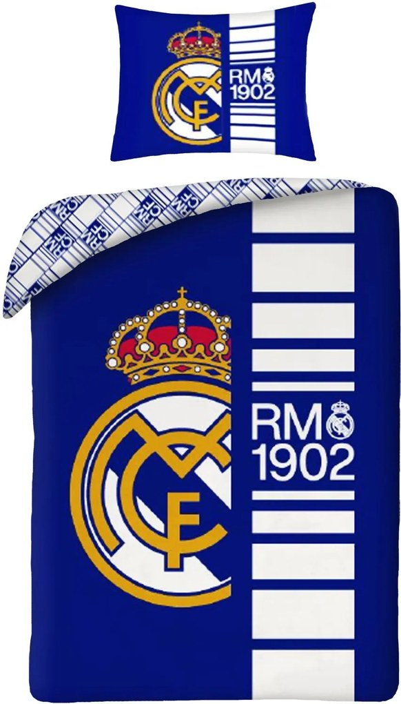 Bavlněné ložní povlečení Real Madrid CF - motiv RM 1902 - 100% bavlna - 70x90 cm + 140x200 cm