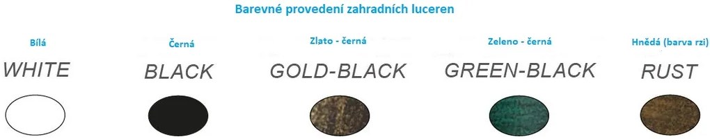 ACA Lighting Venkovní závěsná lucerna HI6175GB max. 60W/E27/IP45, Gold-black