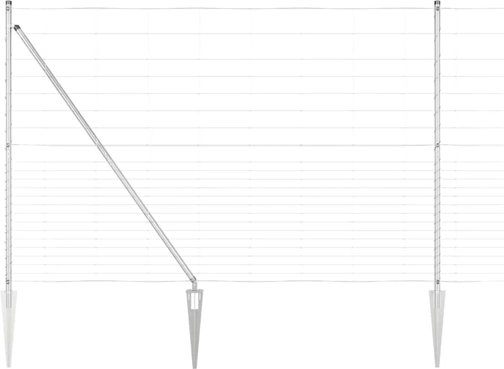 Svařované drátěné ploty s hroty 25 x 1,6 m Pozinkovaná ocel 3351444