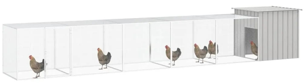 Klec pro kuřata šedá 200 x 91 x 100 cm pozinkovaná ocel