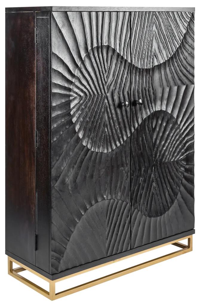 Černá mangová barová skříňka Corpius, 141cm